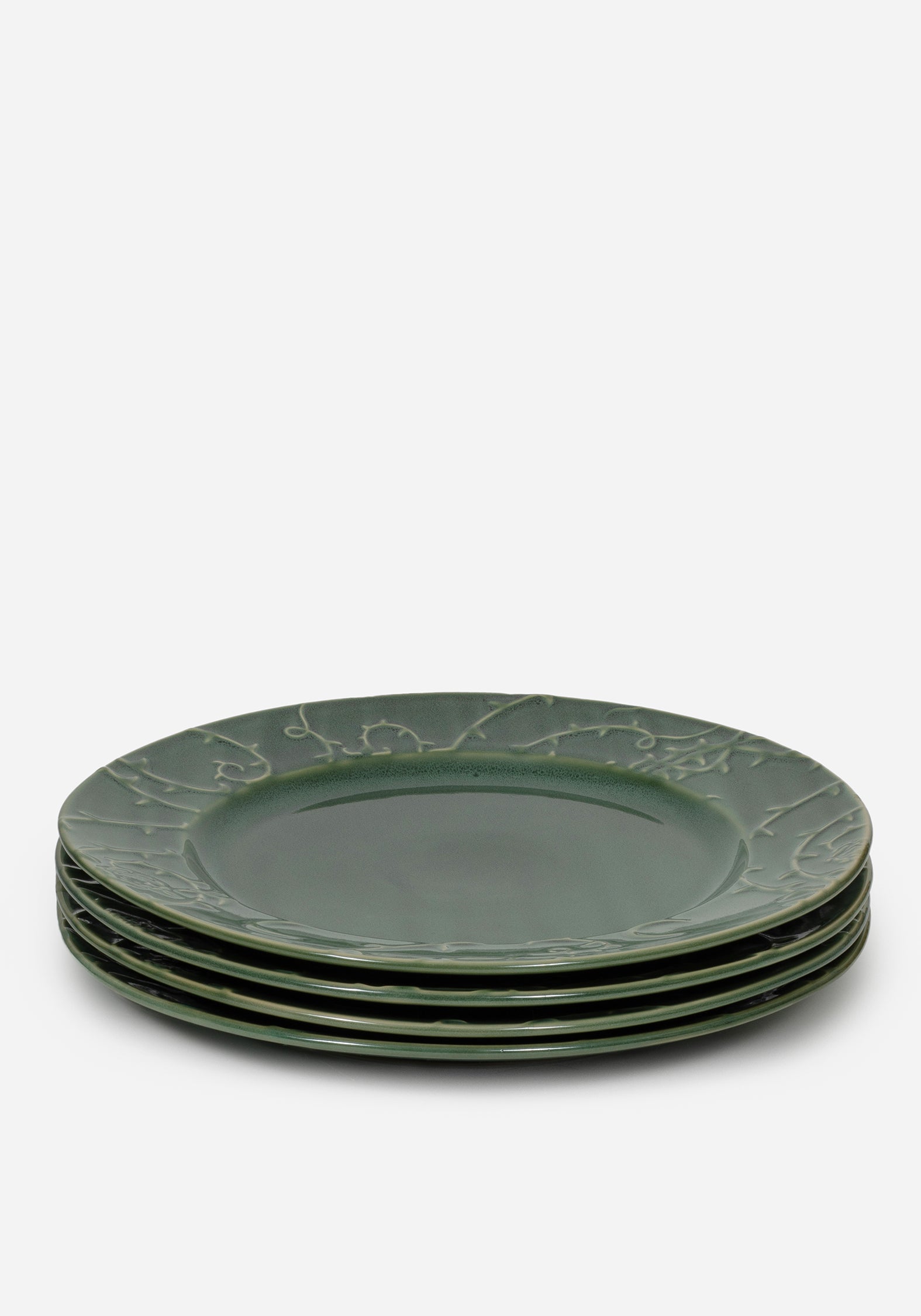 Rosethorn Floral Embossed Dinner Plate (4 Piece Set) – Disturbia