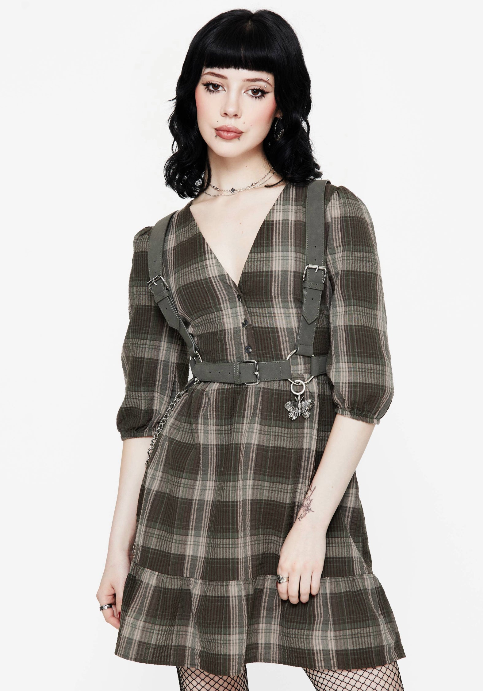 Clara Cotton Check Tiered Mini Smock Dress – Disturbia