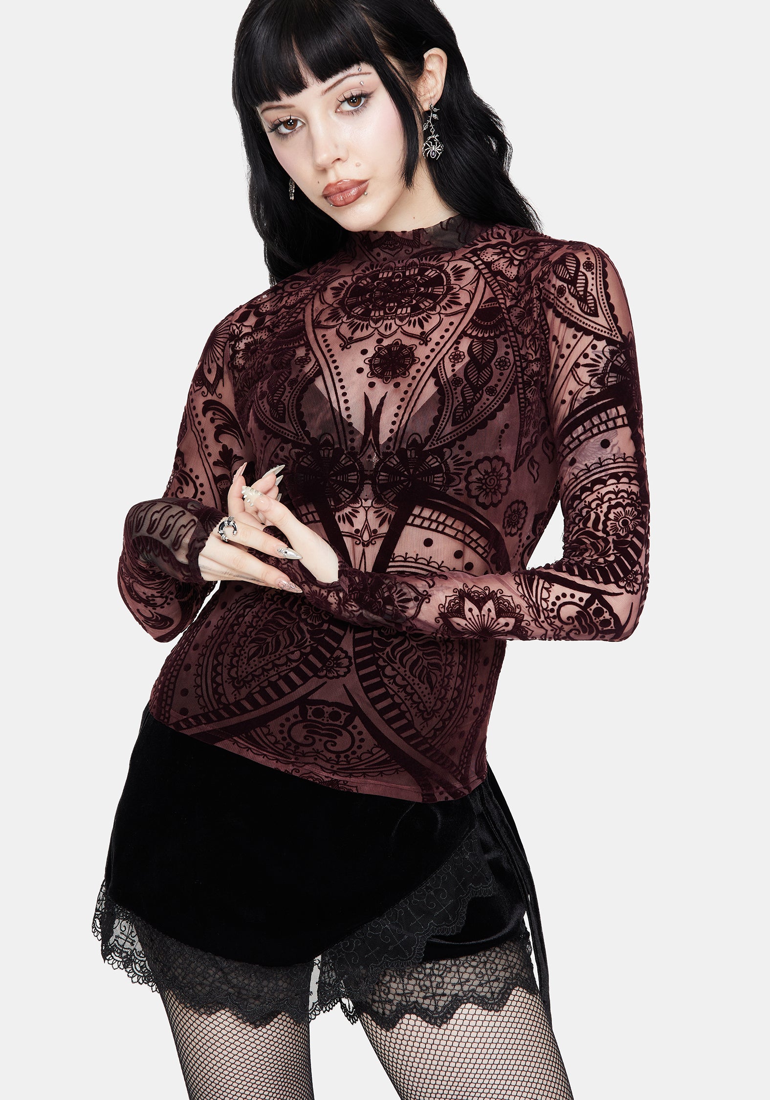 Loveday Paisley Printed High Neck Top – Disturbia