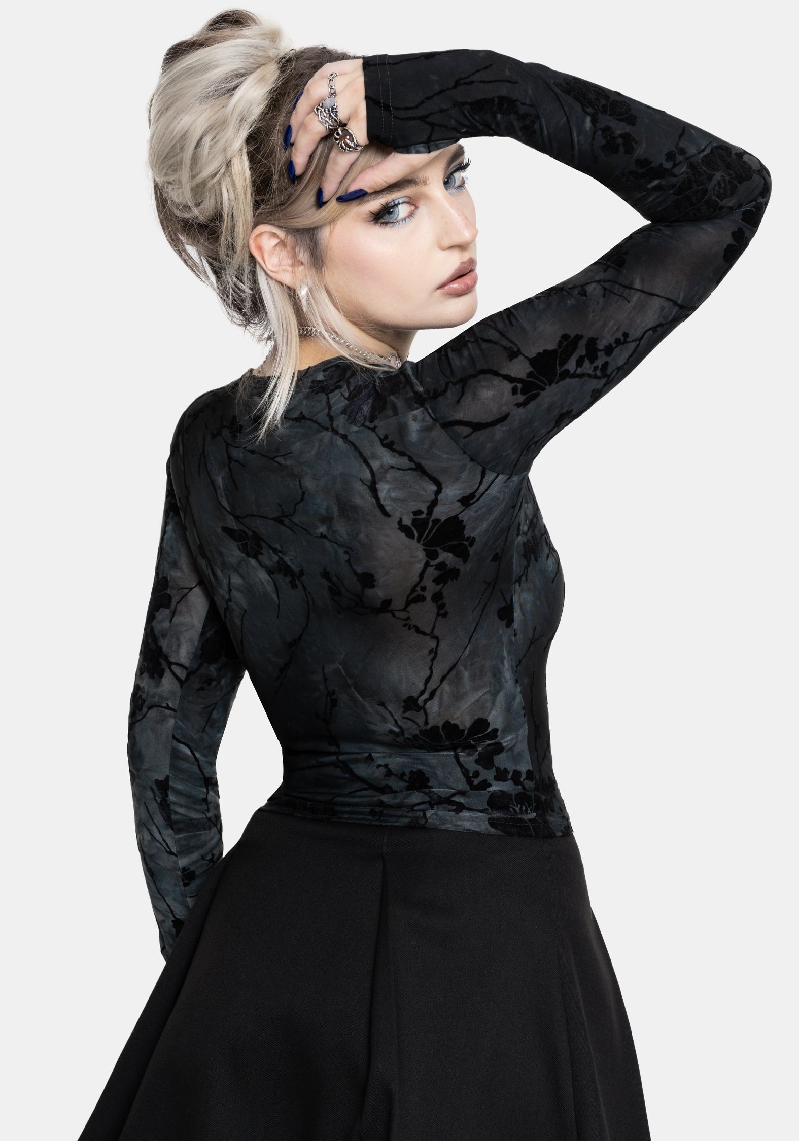 Wytchelm Long Sleeve Mesh Top – Disturbia