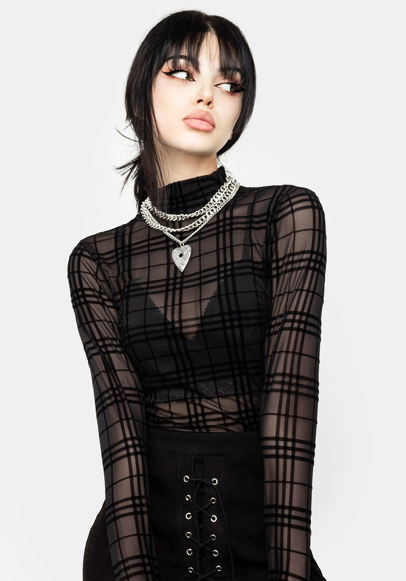 Buffy Check Mesh Top – Disturbia