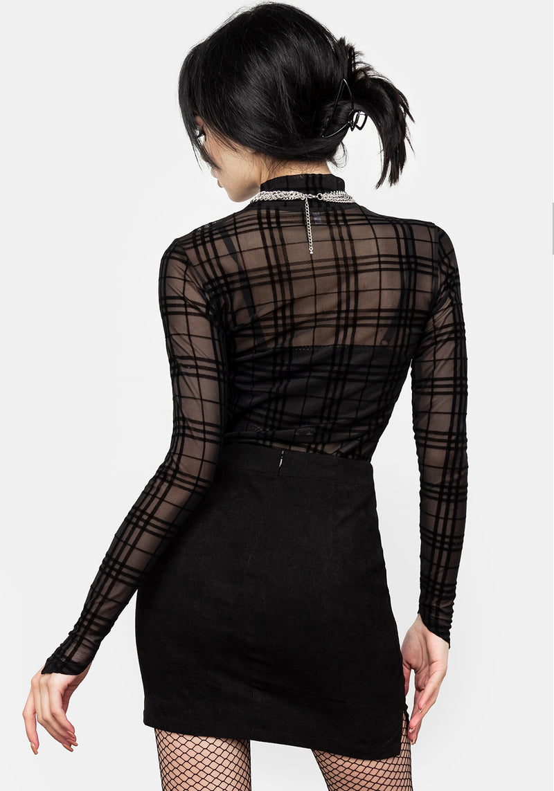 Buffy Check Mesh Top – Disturbia