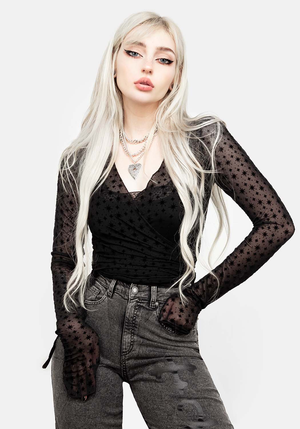 Disturbia | Asteria Mesh Crop Wrap Top | Tops