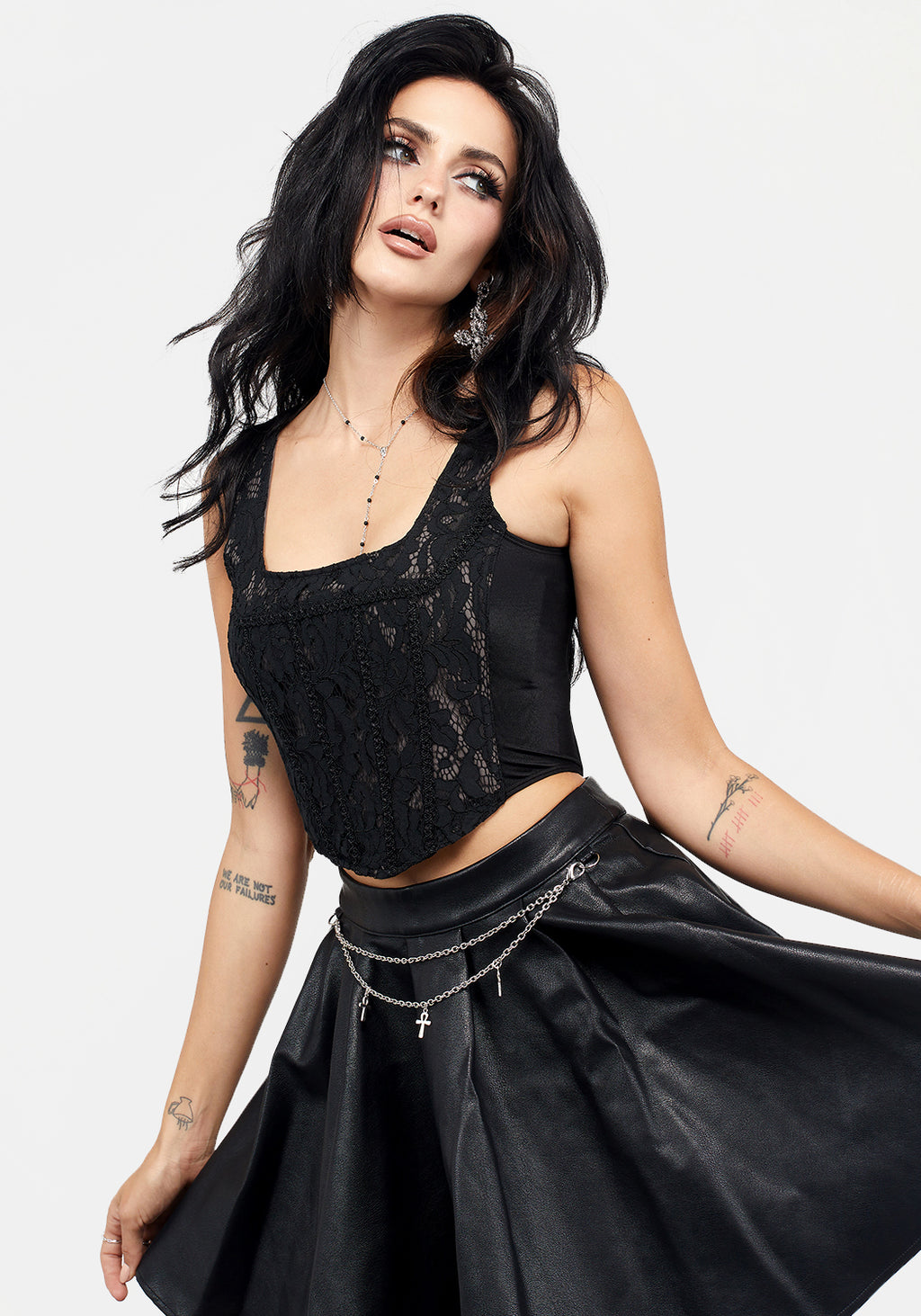 Disturbia | Scintilla Lace Panelled Corset | Corsets