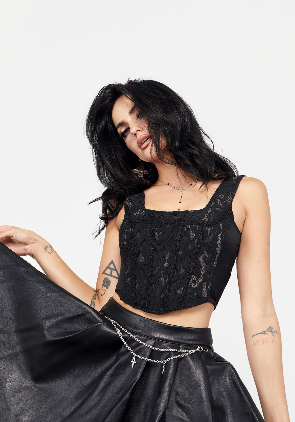 Disturbia | Scintilla Lace Panelled Corset | Corsets