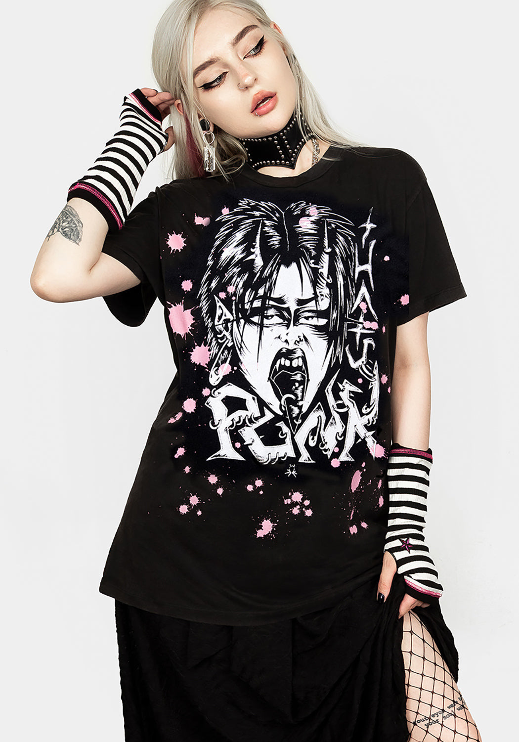 Disturbia | Punk Vintage Black Washed T-Shirt | T-Shirts
