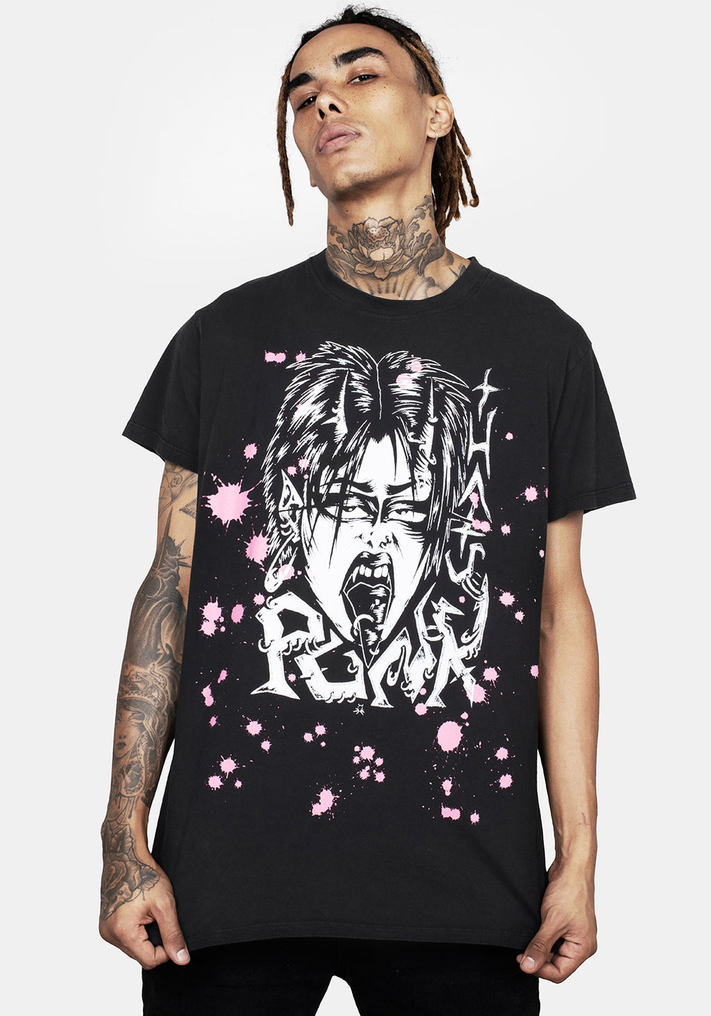 Disturbia | Punk Vintage Black Washed T-Shirt | T-Shirts