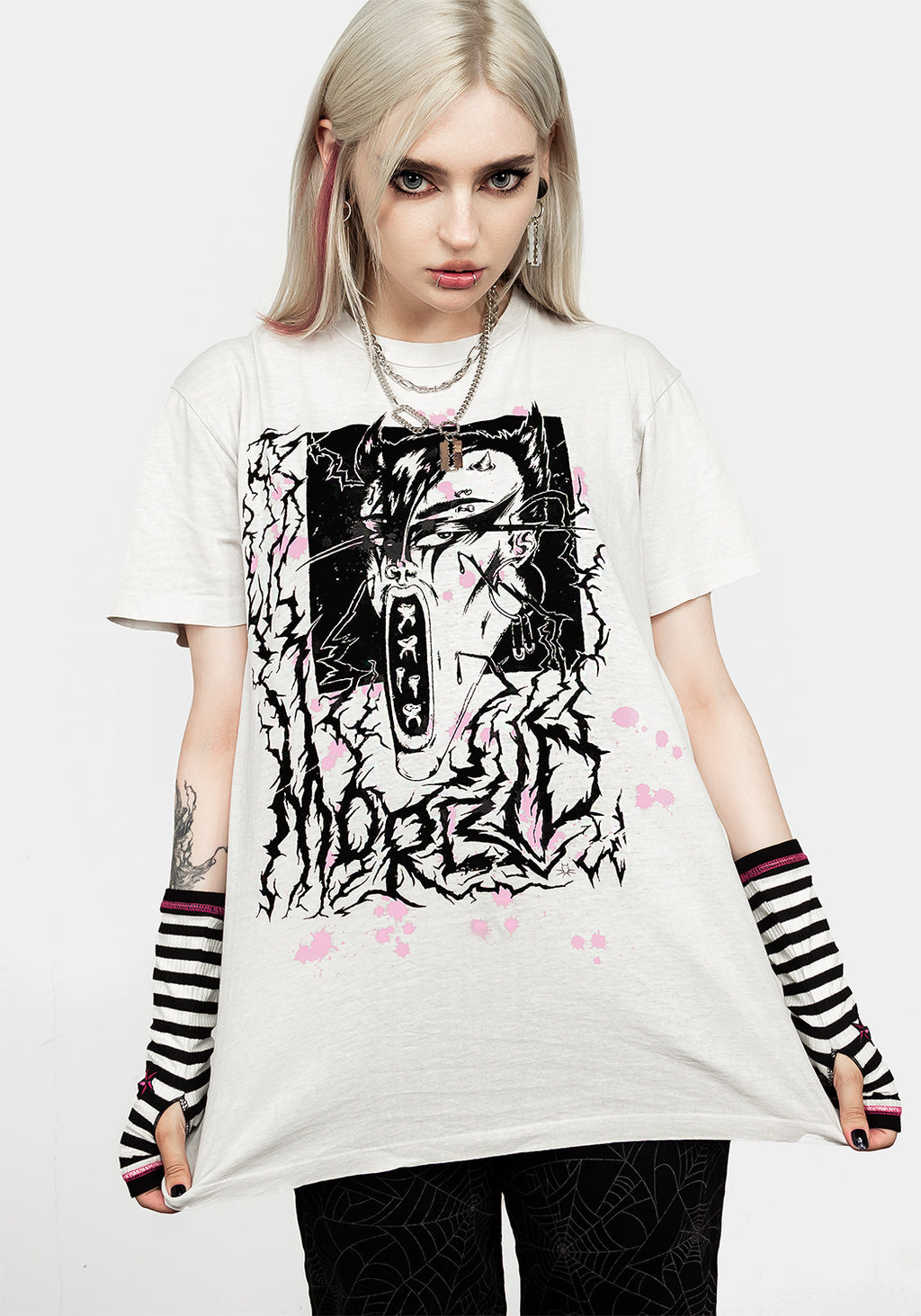 Disturbia | Morbid Vintage Off White Washed T-Shirt | T-Shirts