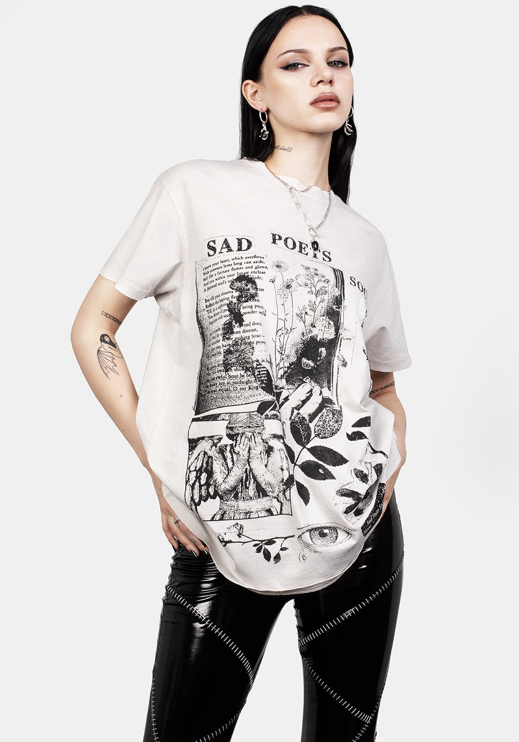 Disturbia | Sad Poets Vintage Off White Washed T-Shirt | T-Shirts