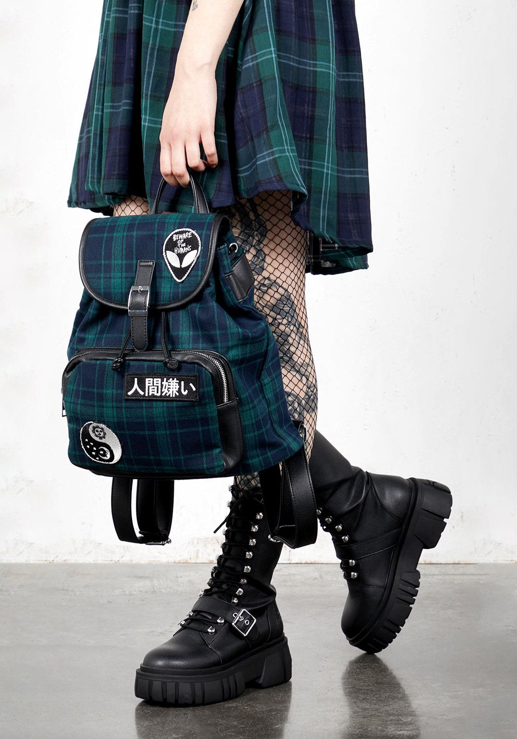 Disturbia | Misanthropy Plaid Backpack | Handbags