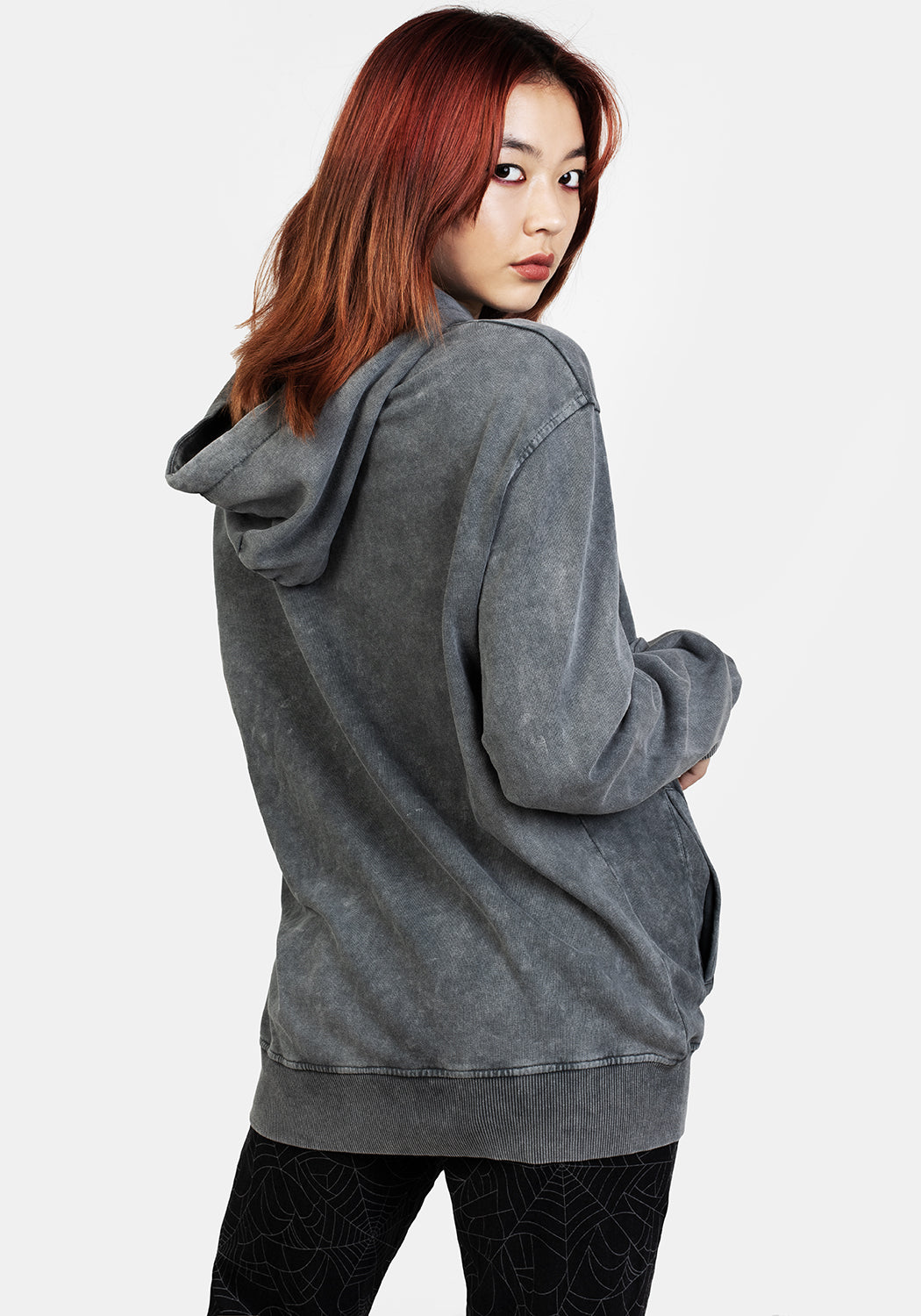 Disturbia | Devil Grey Acid Wash Pullover Hoody | Hoodies