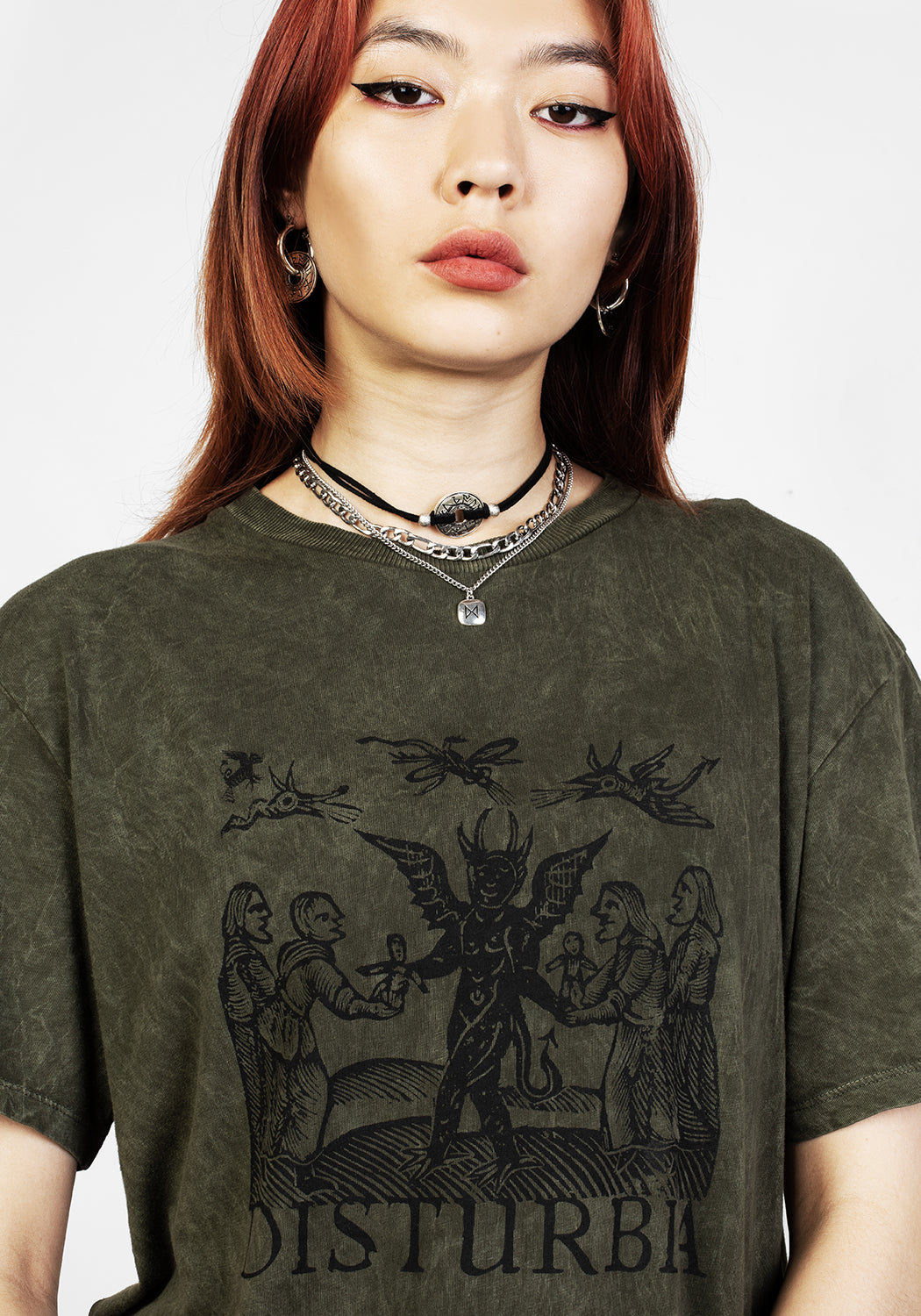 Disturbia | Devil Green Acid Wash T-shirt | T-Shirts