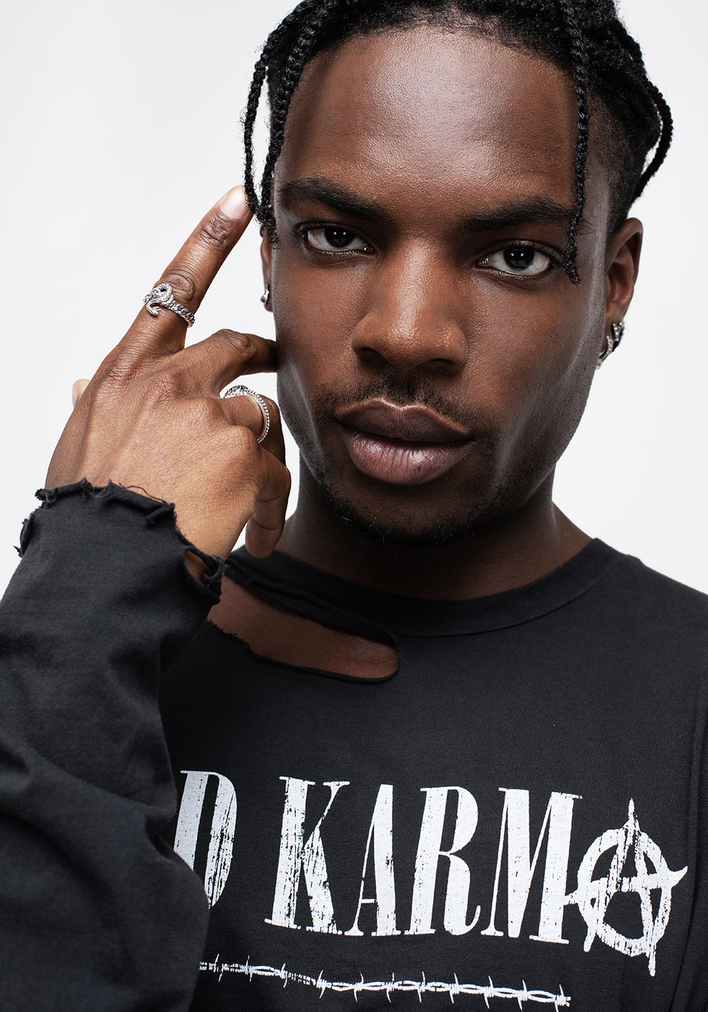 Disturbia | Bad Karma Distressed Layered T-Shirt | T-Shirts