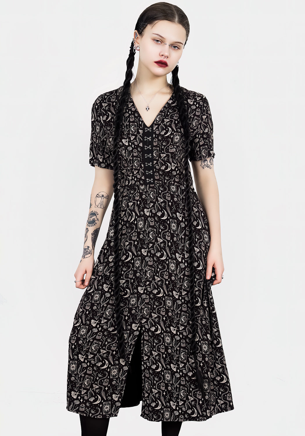 Disturbia | Craft V-neck Midi Dress | Dresses
