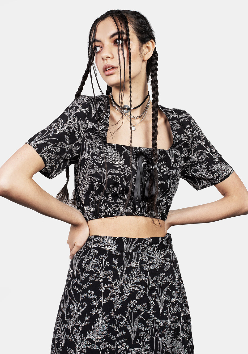 Disturbia | Siofra Lace Up Crop Top | Tops