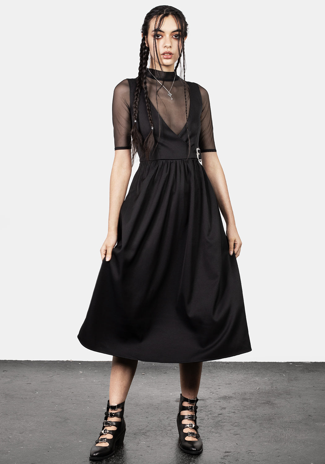 Disturbia | Belladonna Wrap Suspender Midi Dress | Dresses