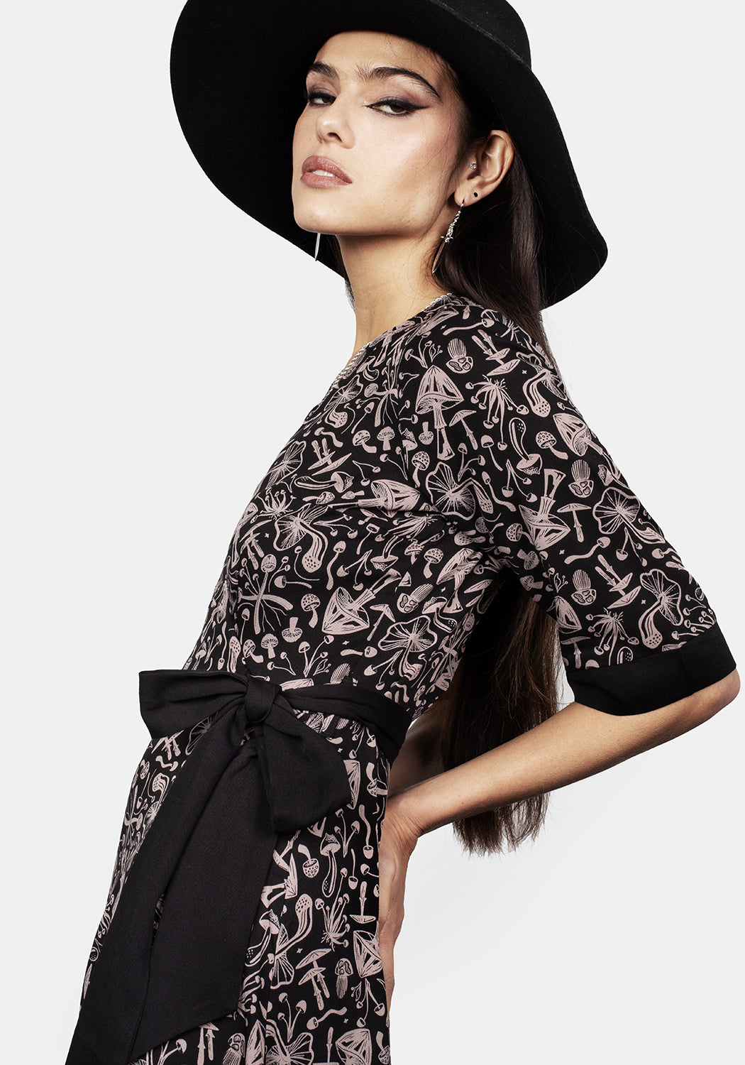 Mycophile-Mushroom-Print-Wrap-Midi-Dress – Disturbia