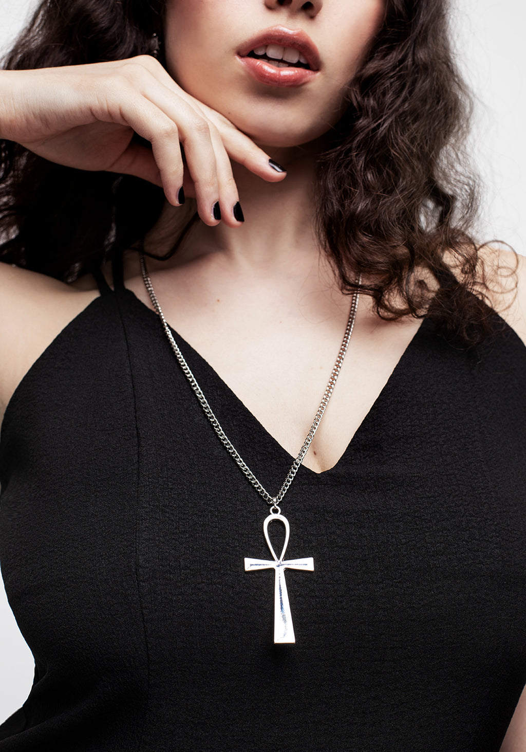 Disturbia | Taweret Long Chain Ankh Pendant | Necklaces