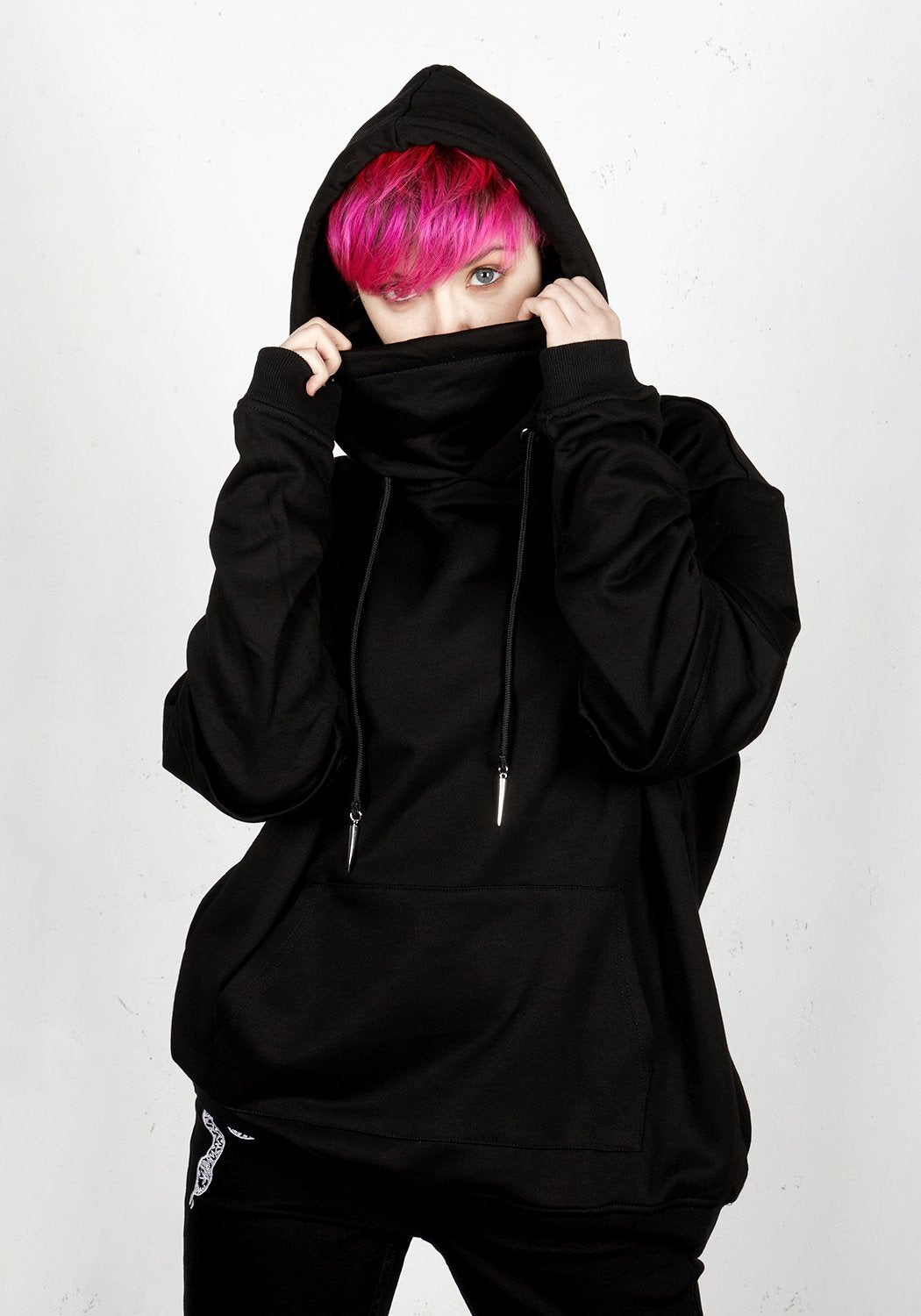 Disturbia | Spike Face Cowl Hoody | Hoodies