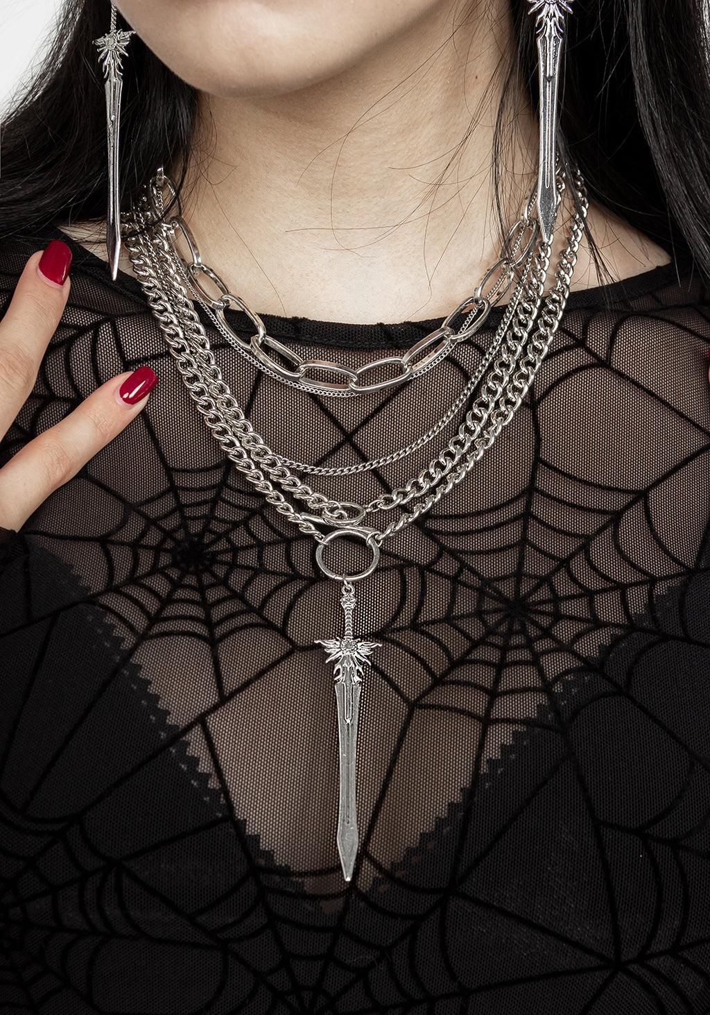 SWORD MULTICHAIN NECKLACE – Disturbia