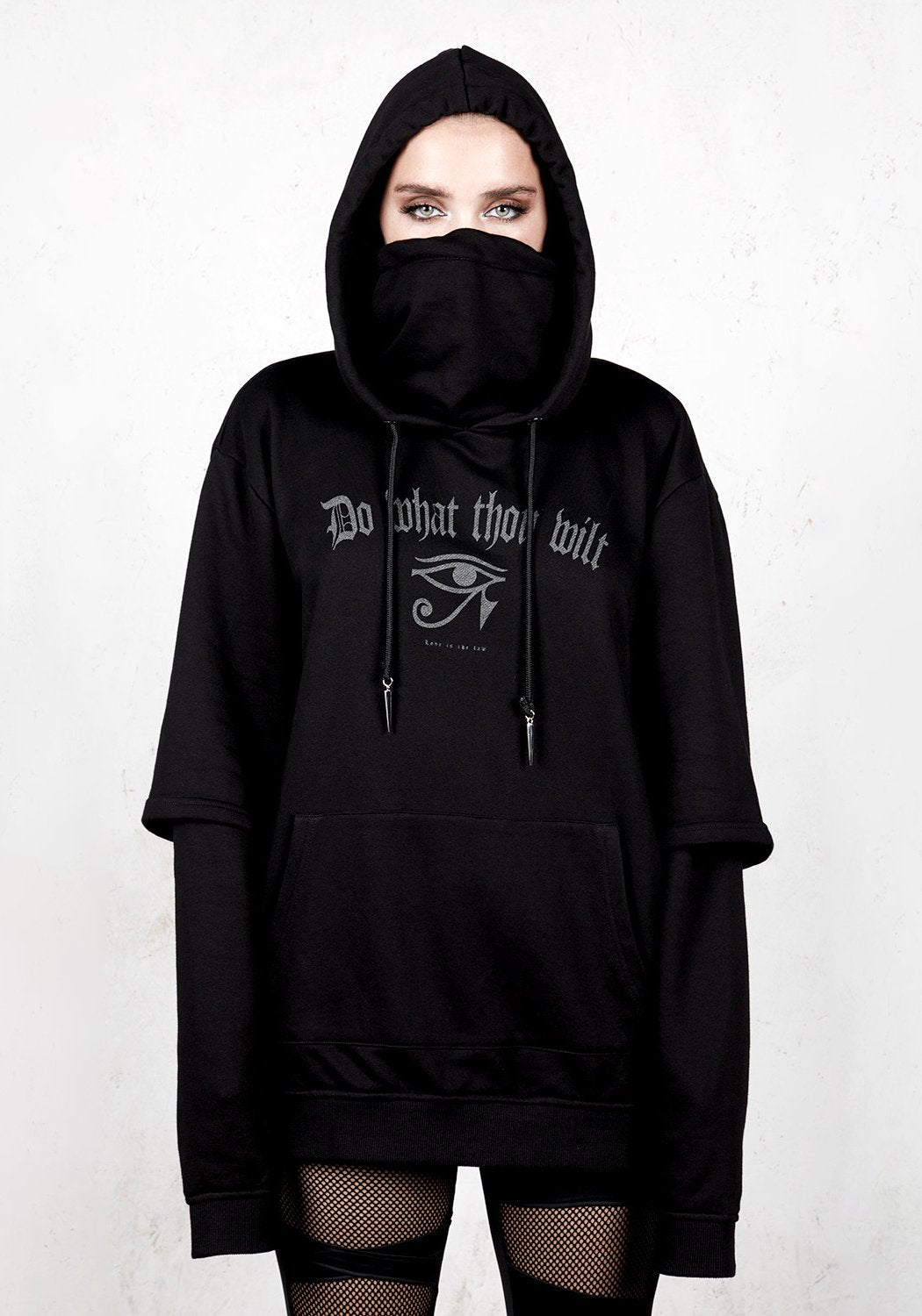 Disturbia | Thelema Face Cowl Hoody | Hoodies